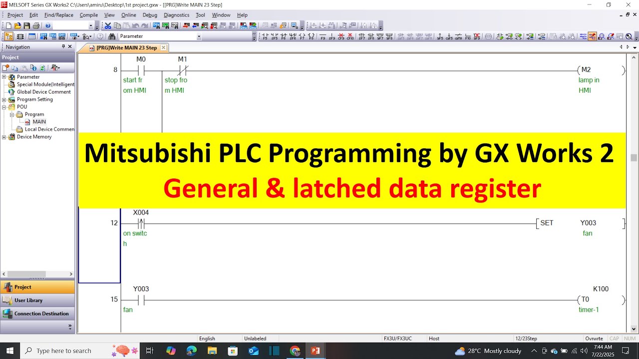 General & Latched Data Register in GX Works2 | Mitsubishi PLC D ...