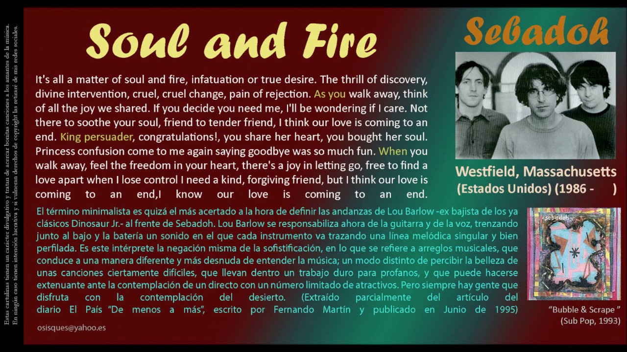 Soul and Fire - Sebadoh - YouTube