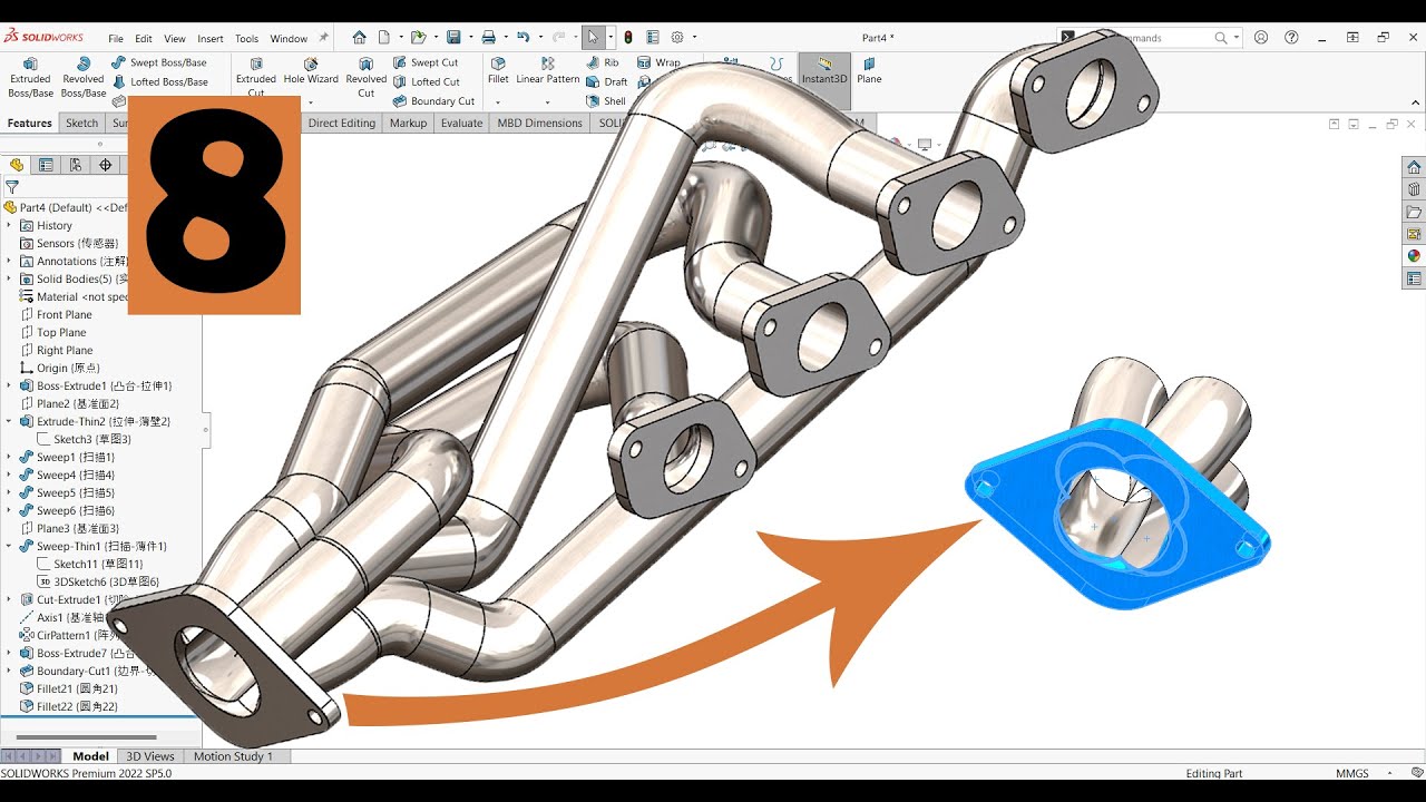 SolidWorks Gasket Design for Manifold | Quick CAD Practice Part 8 - YouTube