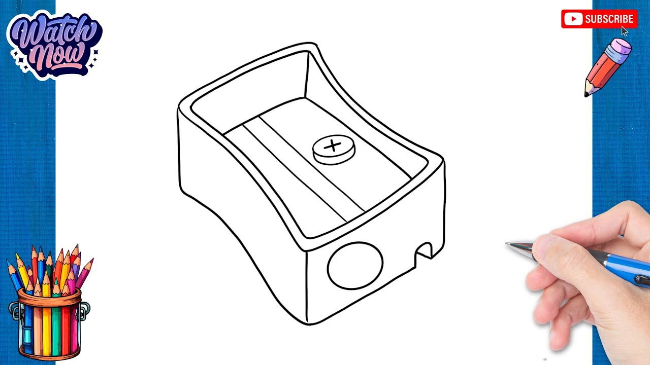 How to draw Pencil Sharpener - School Supplies Drawing - YouTube