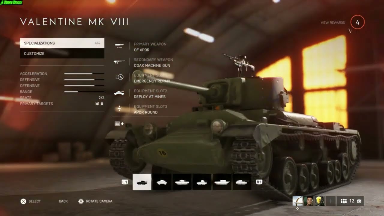 Battlefield 5: Valentine Mk VIII Tank Gameplay | 45 KILLSTREAK (No ...