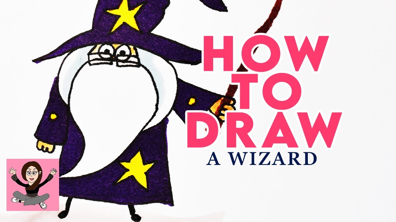 How to Draw A WIZARD // An easy wizard tutorial for kids / Let's make ...