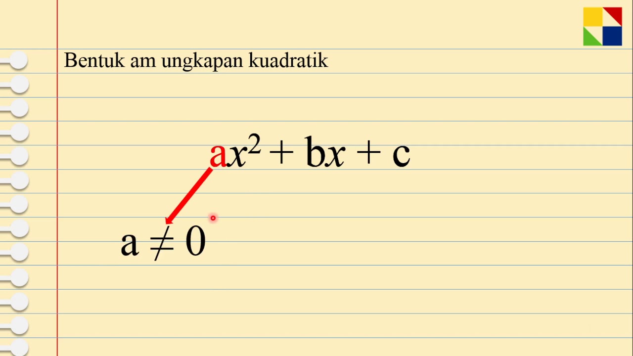 Matematik T4 Bab 1, KUADRATIK SP 1.1.1. - YouTube