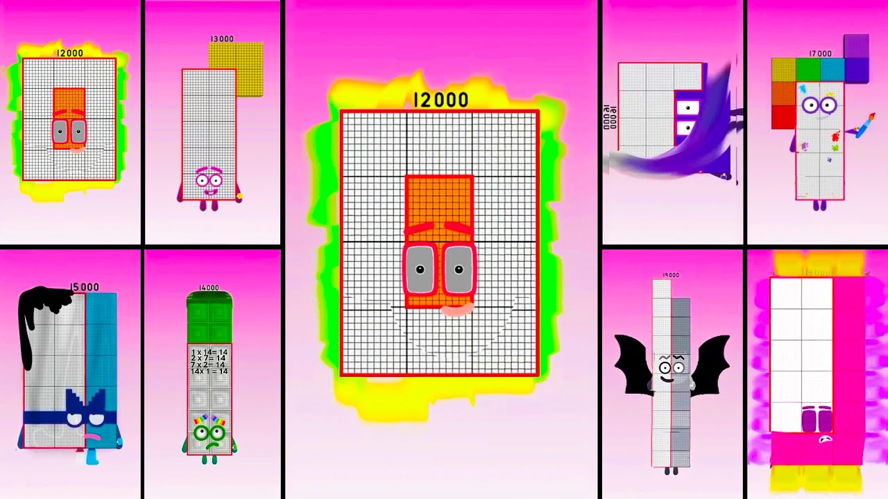 Sprunki OC ALL Numberblocks 12 000 - 19 000 | Compilation Incredibox # ...