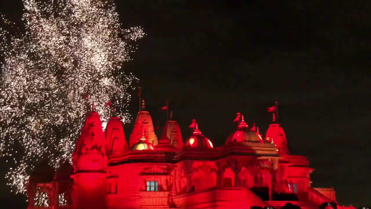 Diwali Fireworks and Light Show || BAPS Mandir Toronto, Canada 🇨🇦 - YouTube