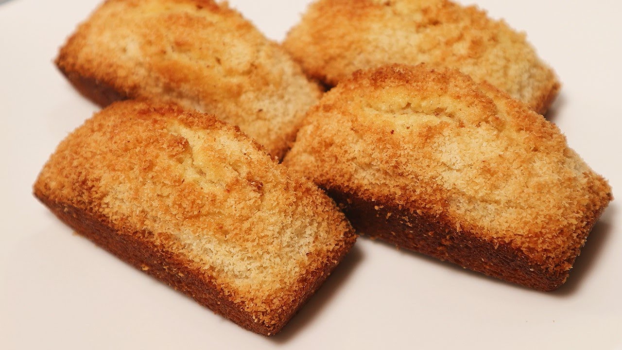 코코넛 휘낭시에 만들기｜흰자 베이킹 Coconut Financier Recipe - YouTube