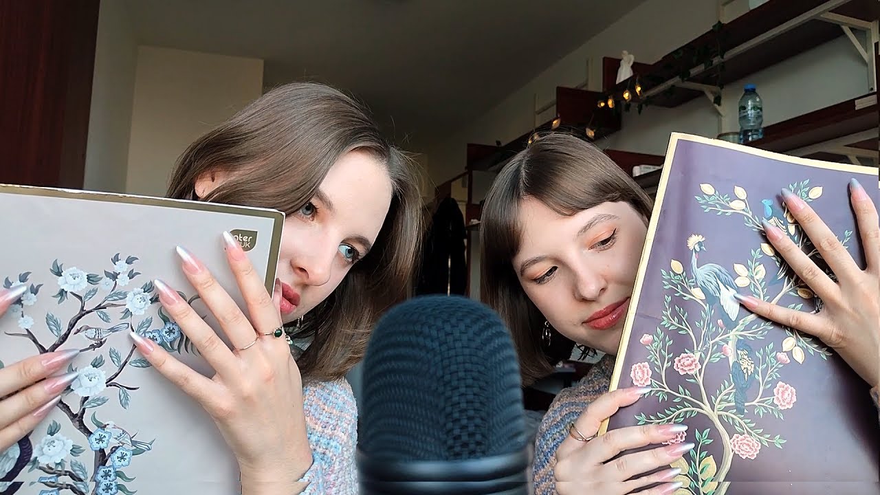 real twin sisters do ASMR in perfect sync - YouTube