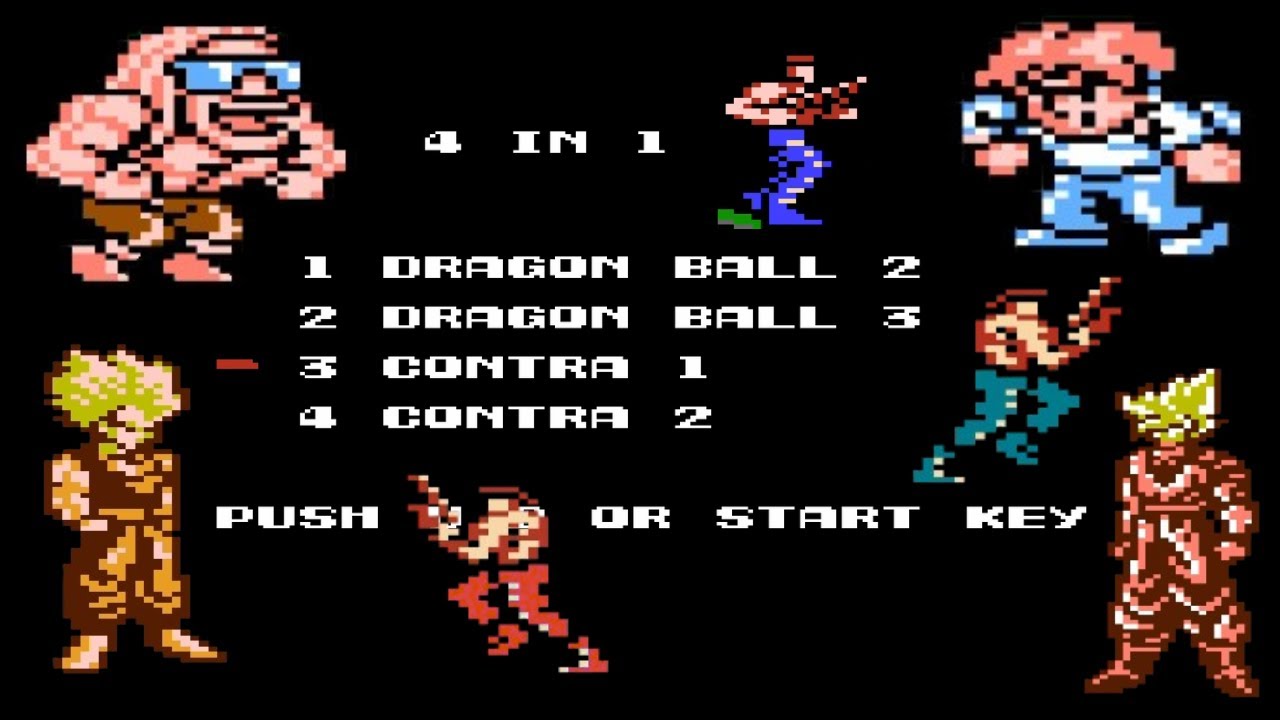 NES 4 in 1 Gameplay : Lets Play | Contra | Dragon Ball Z - YouTube