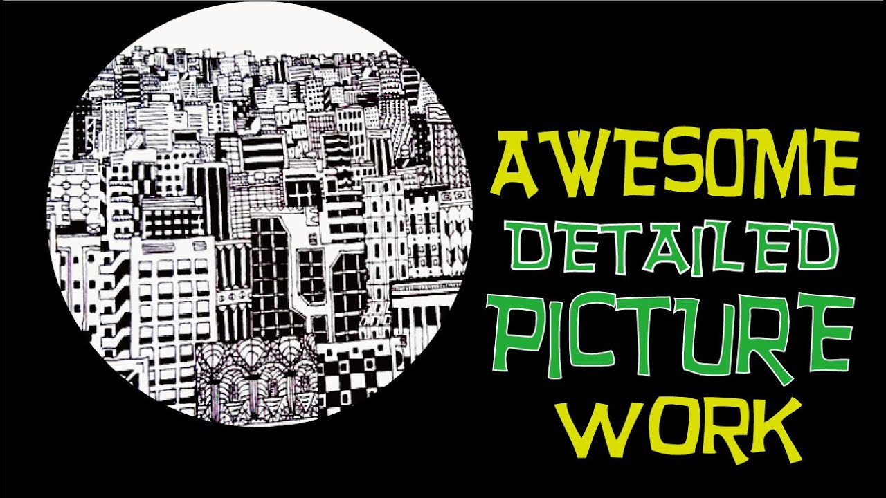 How to draw detailed picture work 超細かい絵 - YouTube