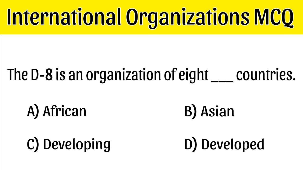 International Organizations Mcqs |international organisations ...