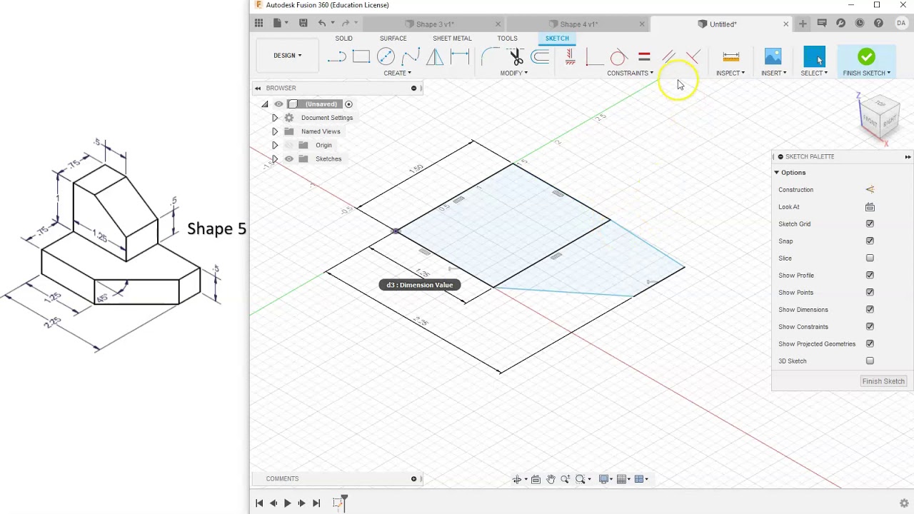 Basic Shapes in Fusion - Shape 5 - YouTube