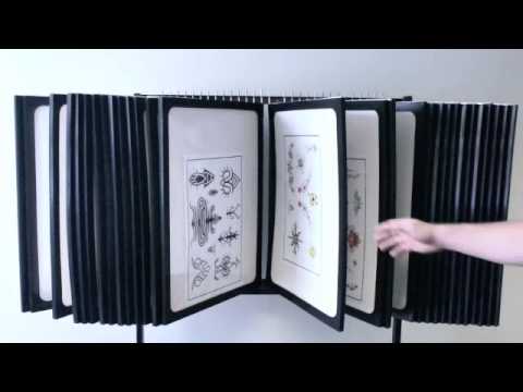 Tattoo Flash Rack 28 Panels Double sided Black - YouTube