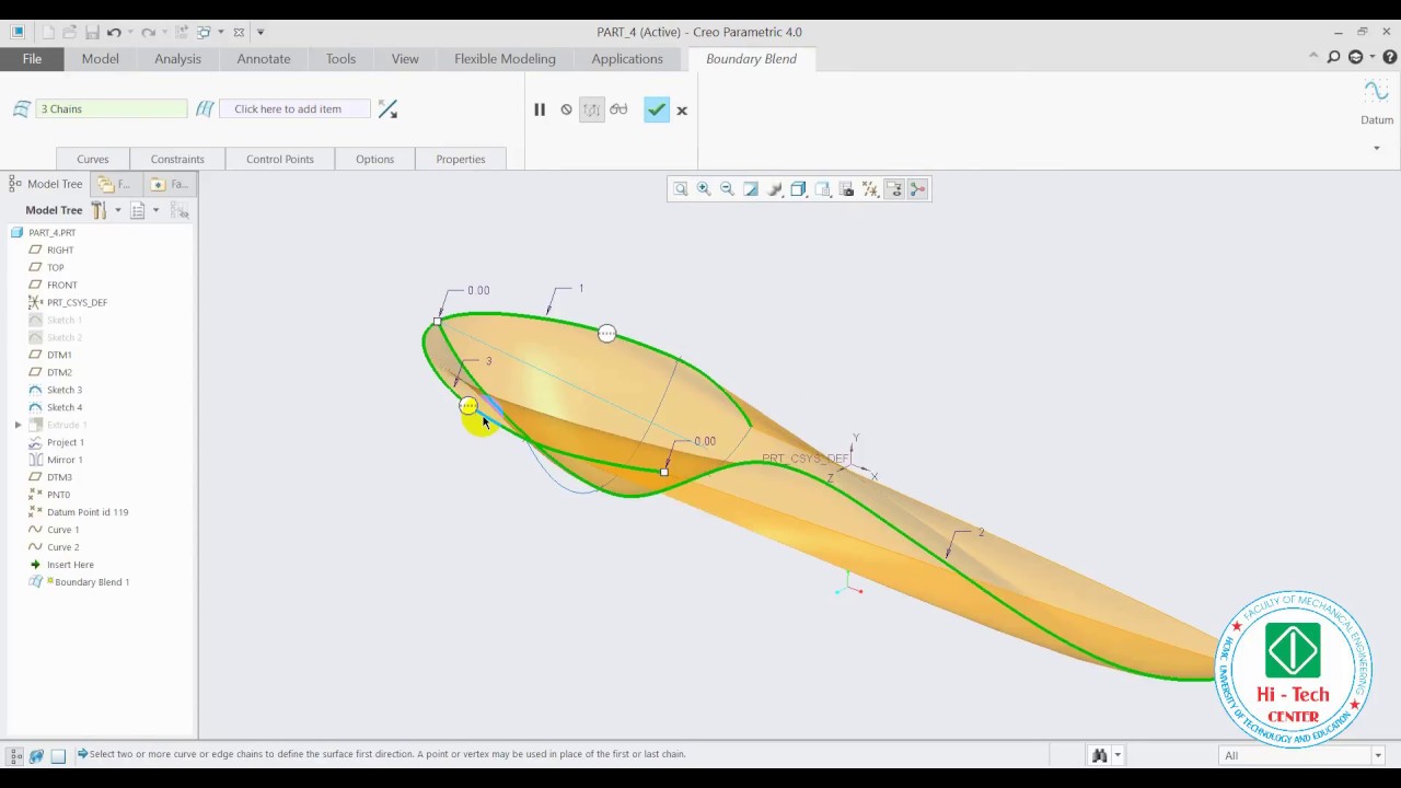 Creo 4 Surface_ Spoon Design - YouTube