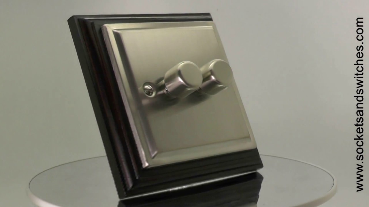 Art Deco Oak Satin Nickel Sockets and Switches - YouTube