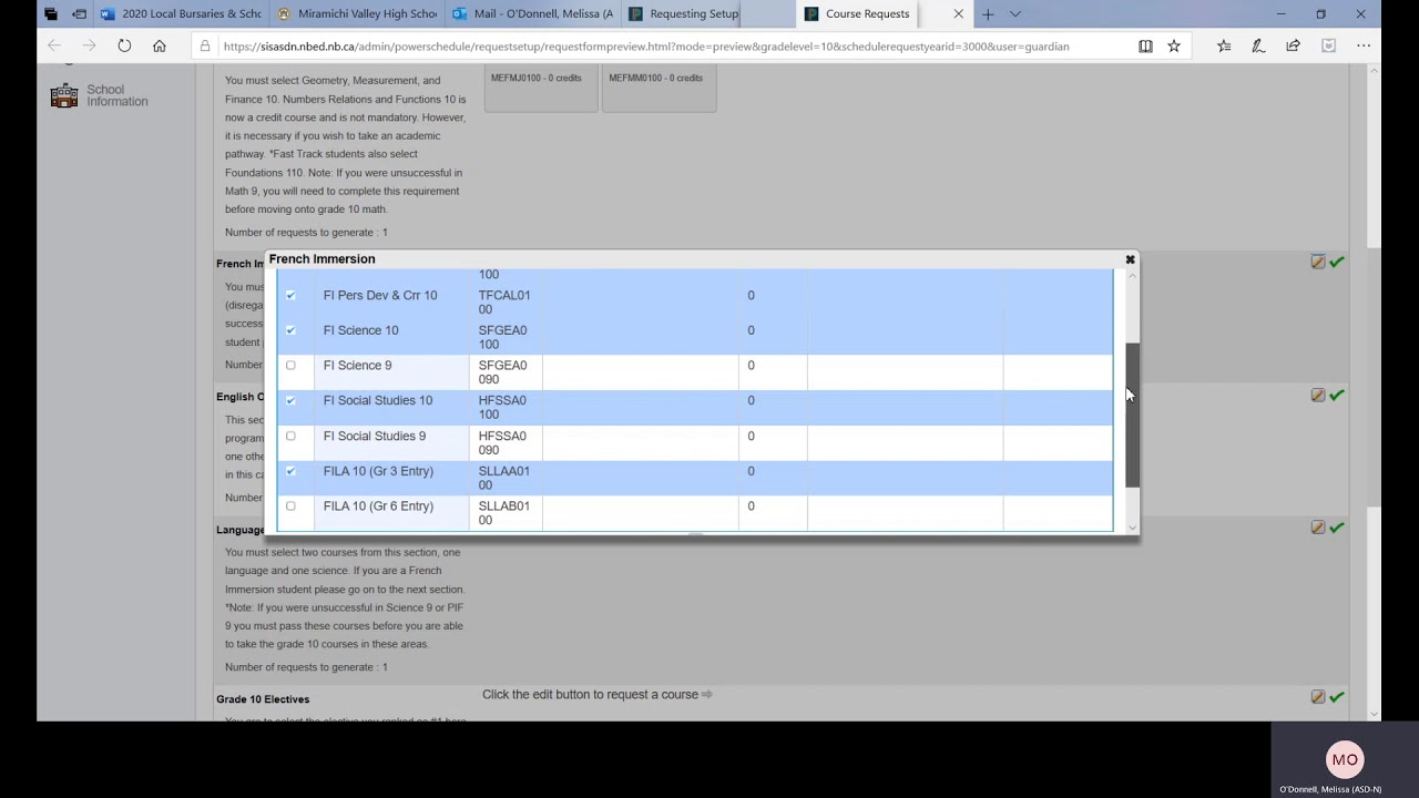 Grade 10 Course Selection Screen - YouTube