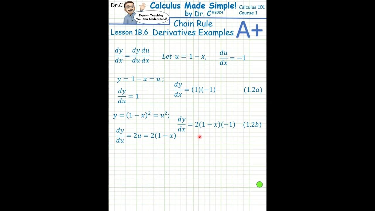 Dr. C's Examples of Chain Rule Derivatives - YouTube
