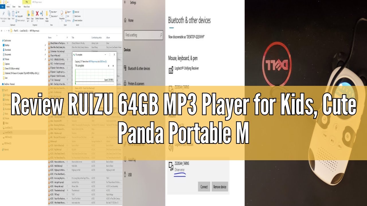 Review RUIZU 64GB MP3 Player for Kids, Cute Panda Portable Music Player ...