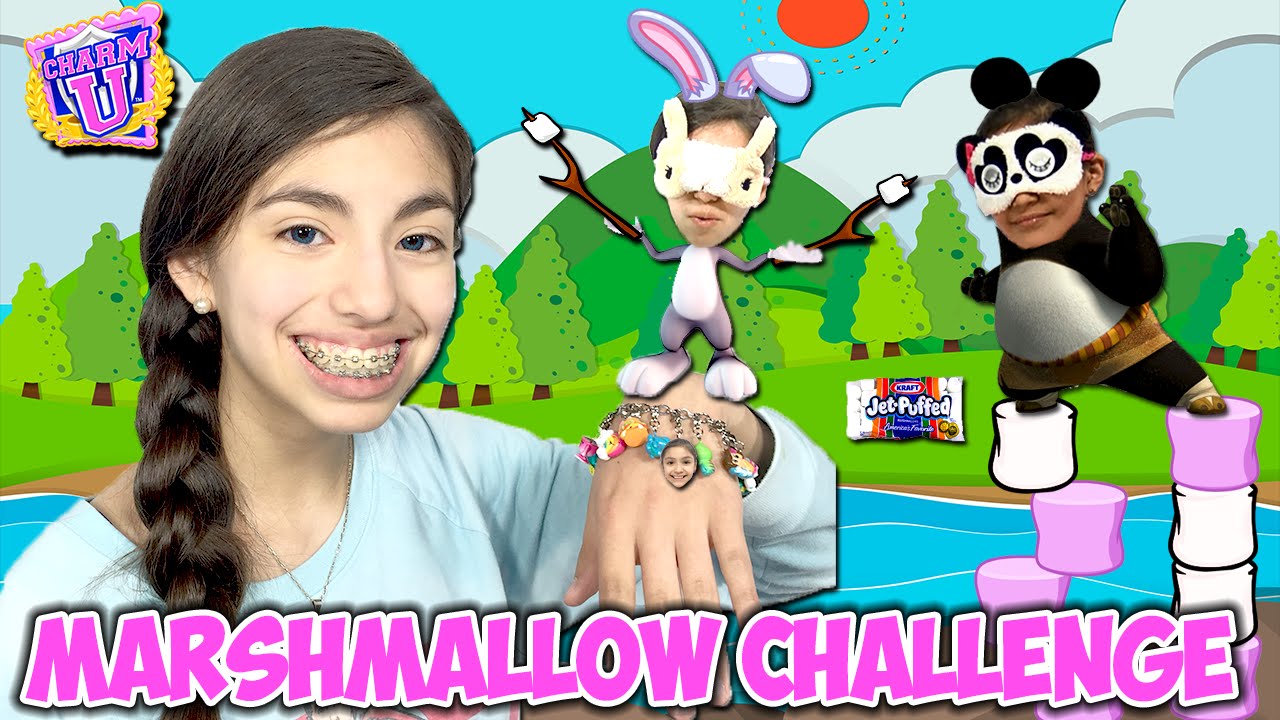 Charm U Blindfolded Marshmallow Challenge | Huge Charm U Giveaway ...