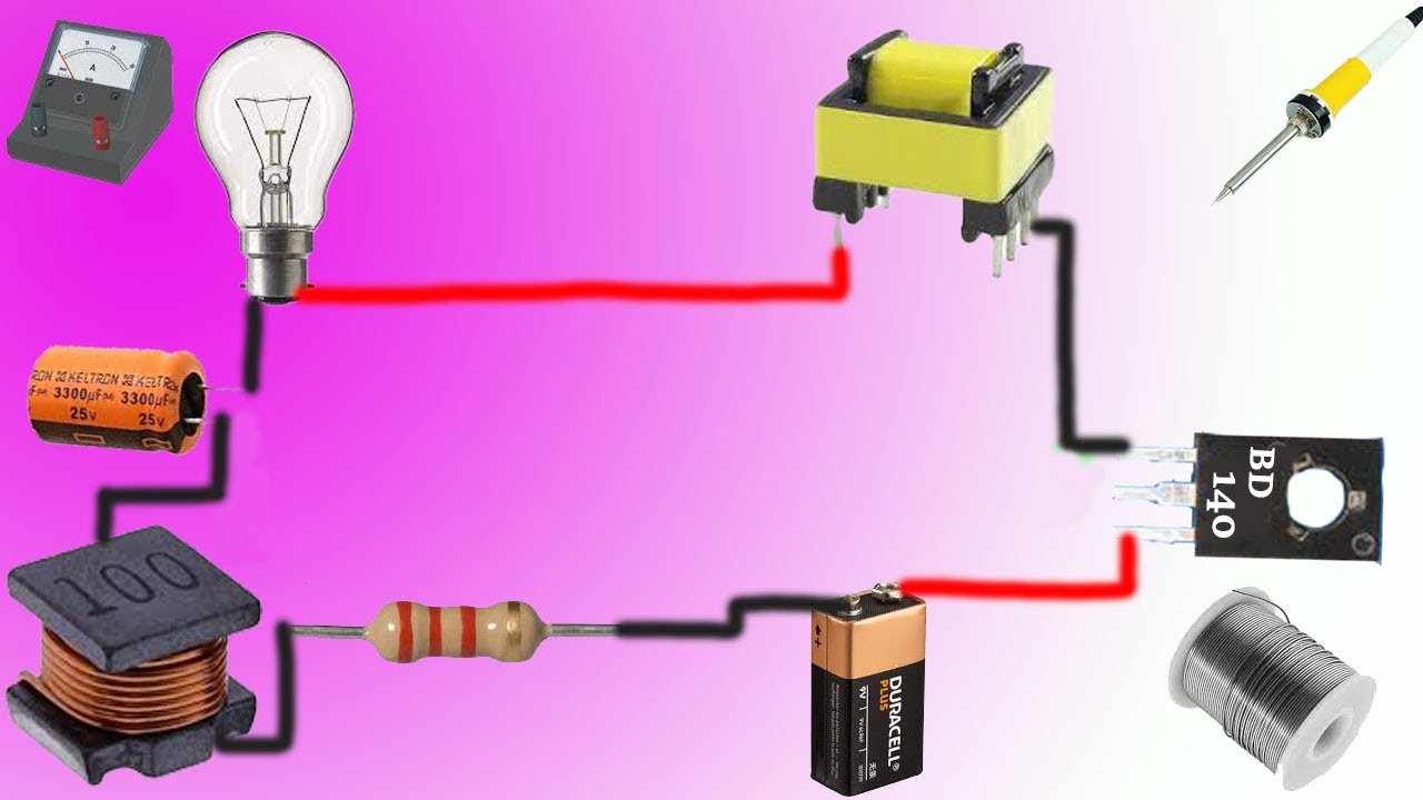 HOW TO MAKE INVERTER USING BD 140|INVERTER USING BD 140 TRANSISTOR|MINI ...