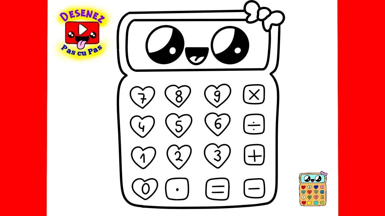 Desenez un CALCULATOR pt Scoala - KAWAII de Desenat si Colorat 🧮 HOW TO ...