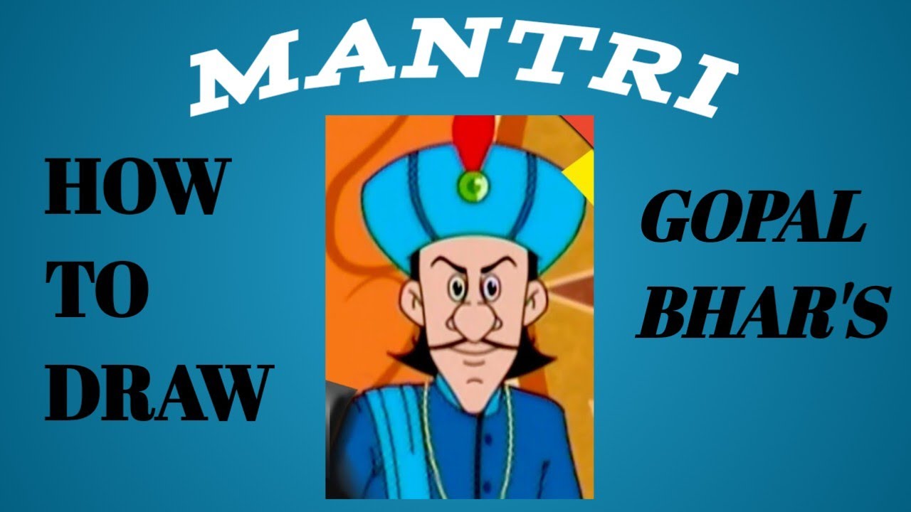 How to Draw Gopal Bhar's Mantri///Gopal Bhar's Mantri Drawing/// Easy ...