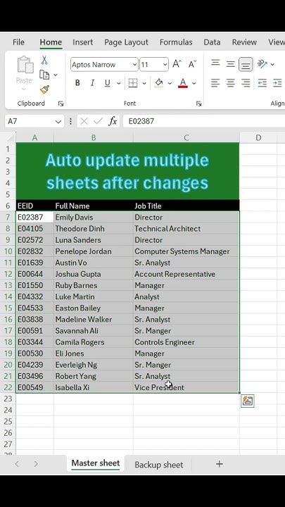 Link 2 Sheets To Update Simultaneously Exceltips Exceltricks Excelhacks Excel