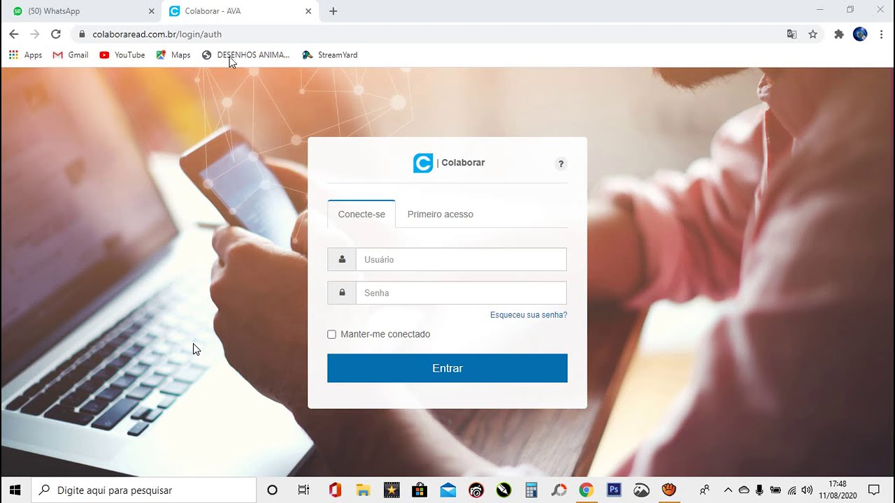 Tutorial: 1º acesso do aluno na plataforma colaborar(UNOPAR) - YouTube