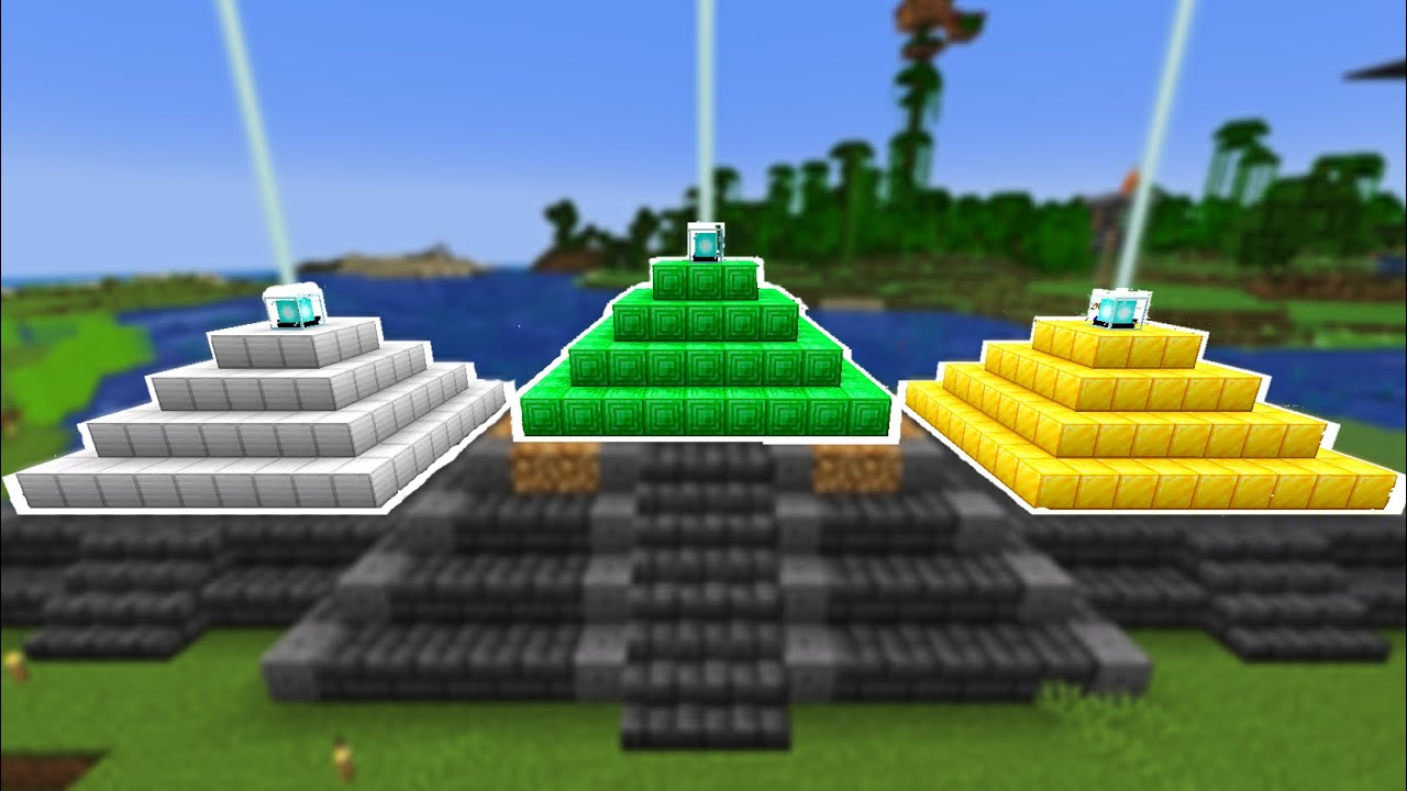 I Made A FULL GOLD And IRON BEACON in Minecraft Hardcore - YouTube