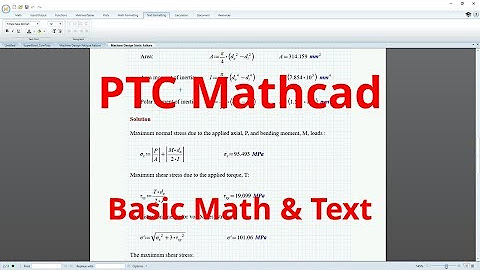 PTC Mathcad Prime Tutorials 1 - Basics - YouTube