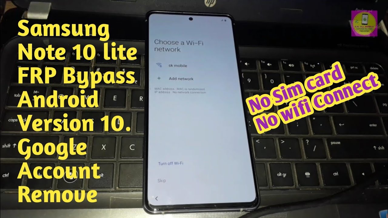 Samsung Note 10 Lite (SM-N770F) FRP Bypass Android Version 10. Google ...