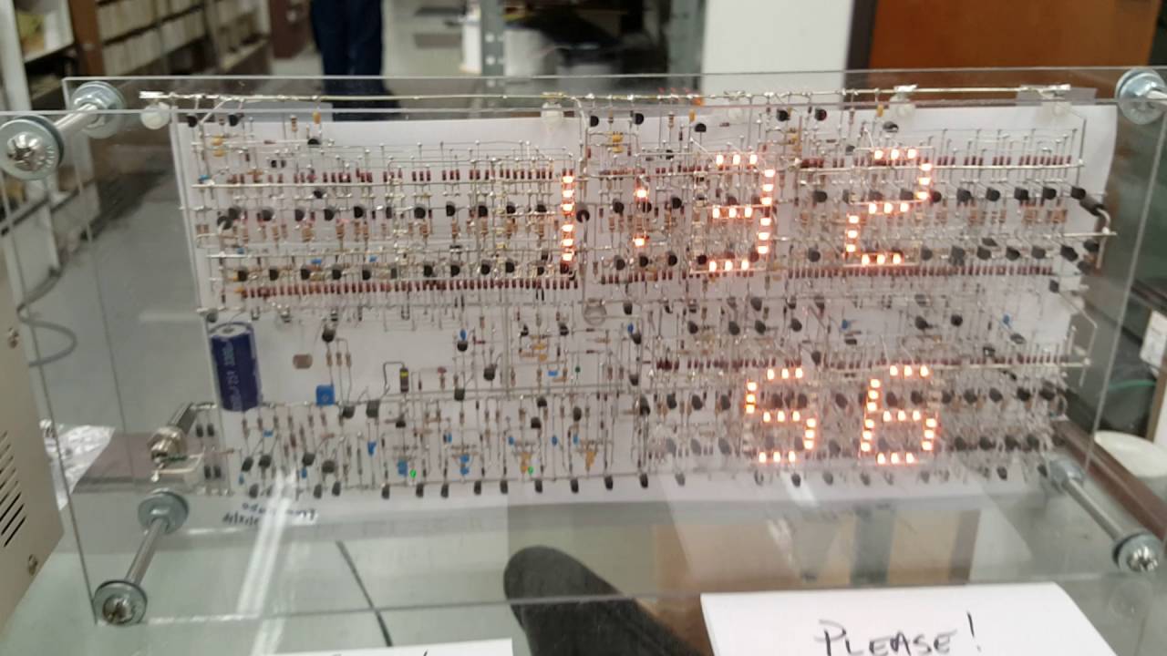 Hand made led clock @ tanner electronics in Texas - YouTube