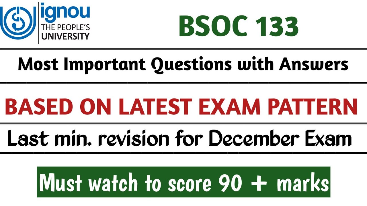 bsoc 133 important questions with answers | ignou bsoc 133 december ...