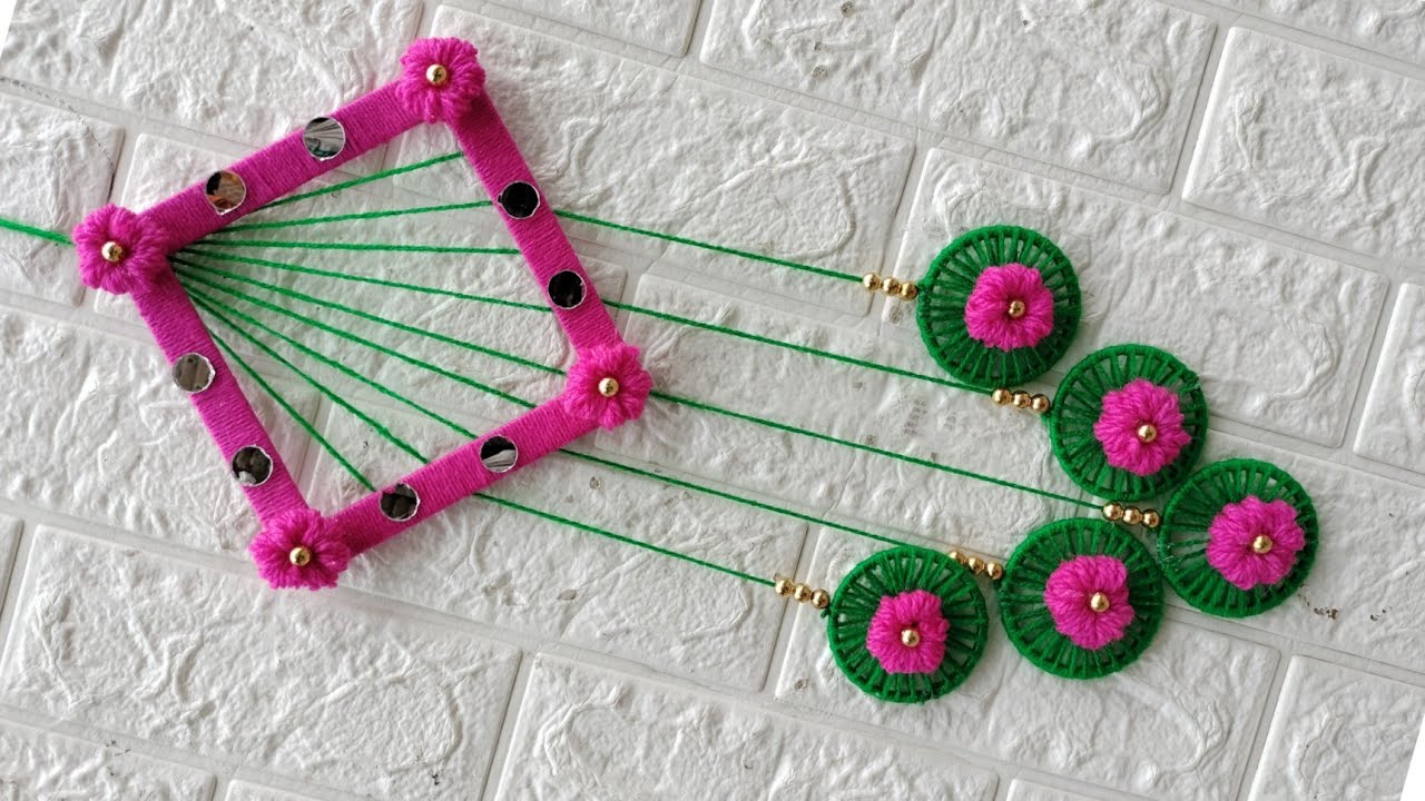 Woolen wall hanging design/Woolen wall hanging craft ideas/Woolen ...