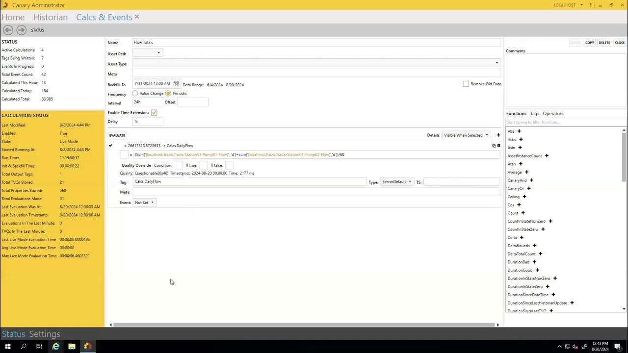Canary Flow Total Calculations - YouTube