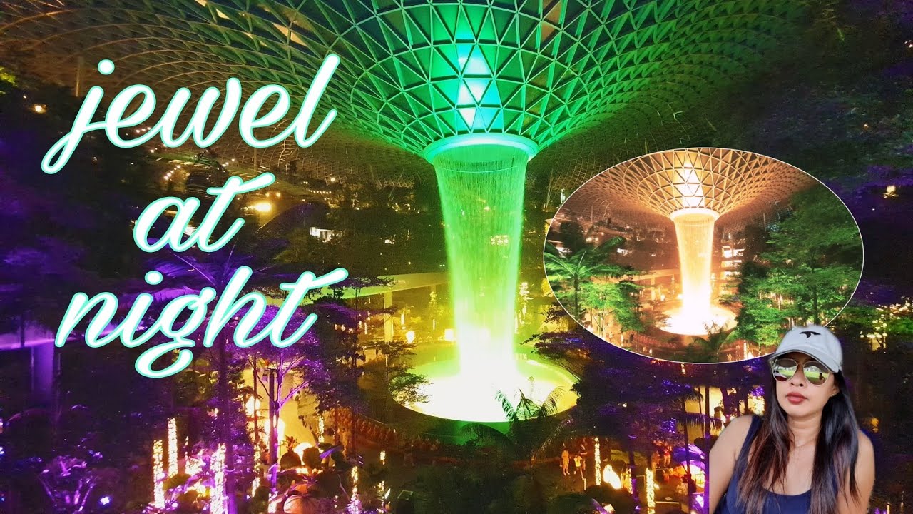JEWEL WATERFALLS night view - YouTube
