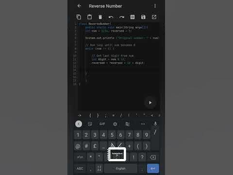 Java Program to Reverse a Number | Java Program asked in interviews #java #shorts - YouTube
