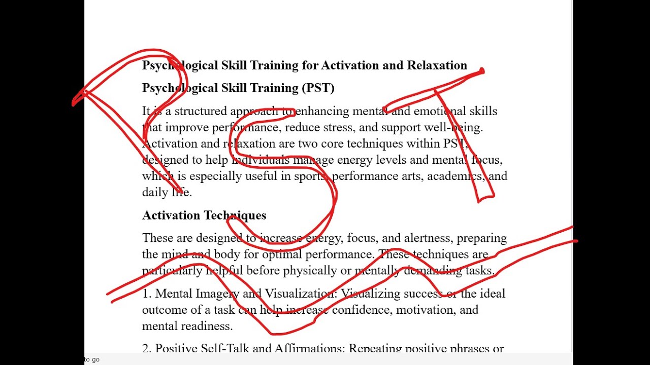 Psychological Skill Training (PST) - YouTube