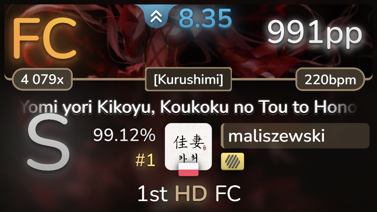 8.4⭐ maliszewski | ICDD - Yomi yori Kikoyu [Kurushimi] +HD 99.12% (#1 ...