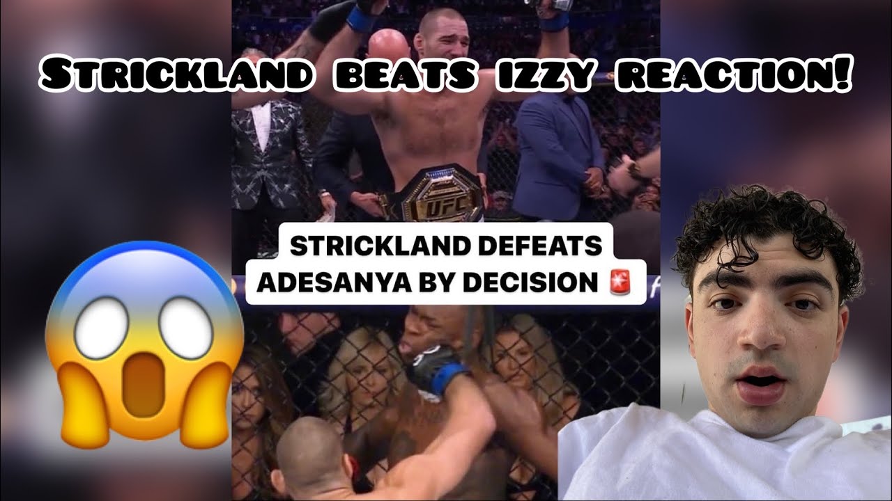 NOOOO DOWN GOES IZZY!!! Sean Strickland Defeats Izzy Adesanya & Becomes ...