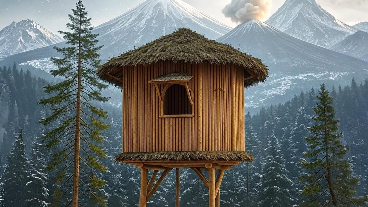 Surviving Alone: Man Constructs Unique Treehouse in Frozen Wilderness ...
