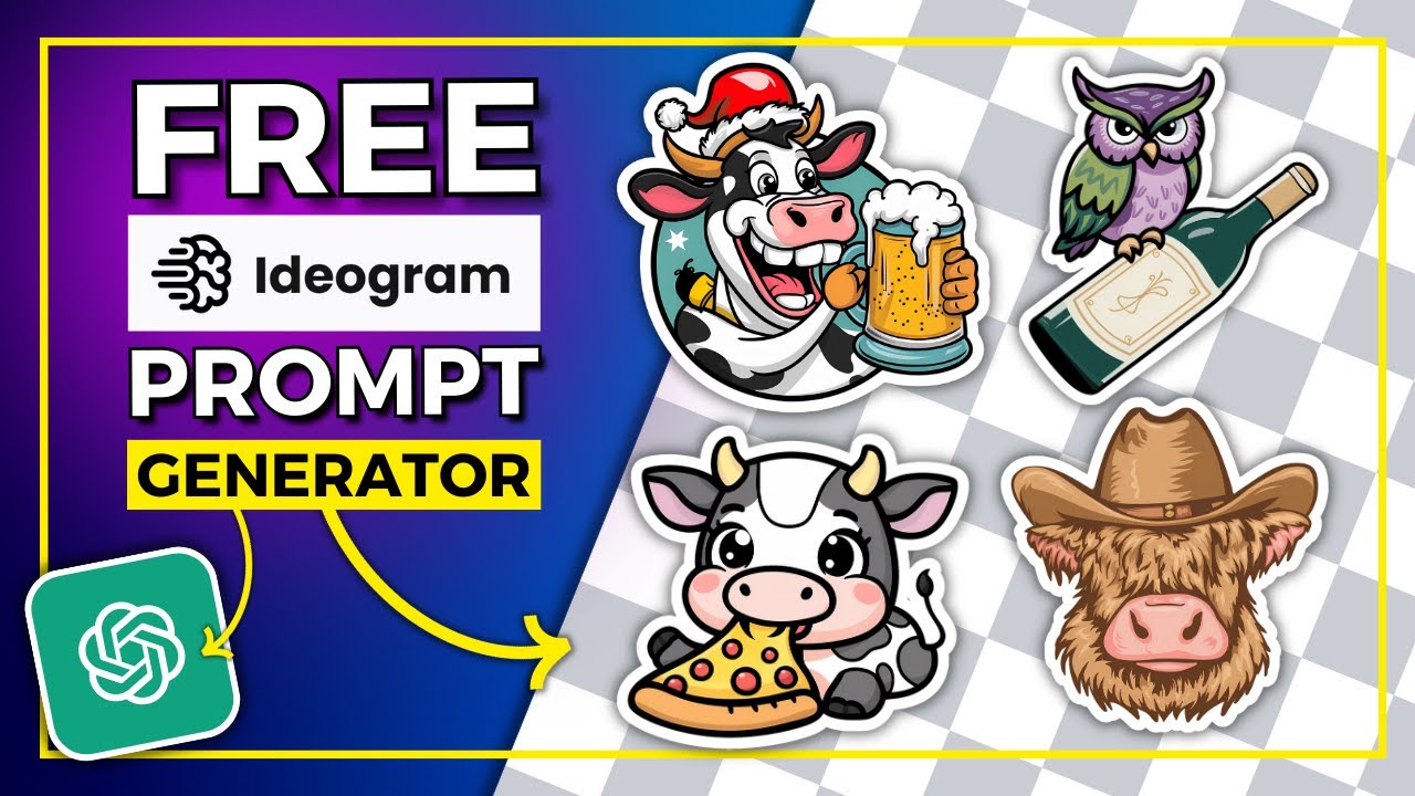 FREE Chat GPT Ideogram Sticker Prompt Generator - YouTube