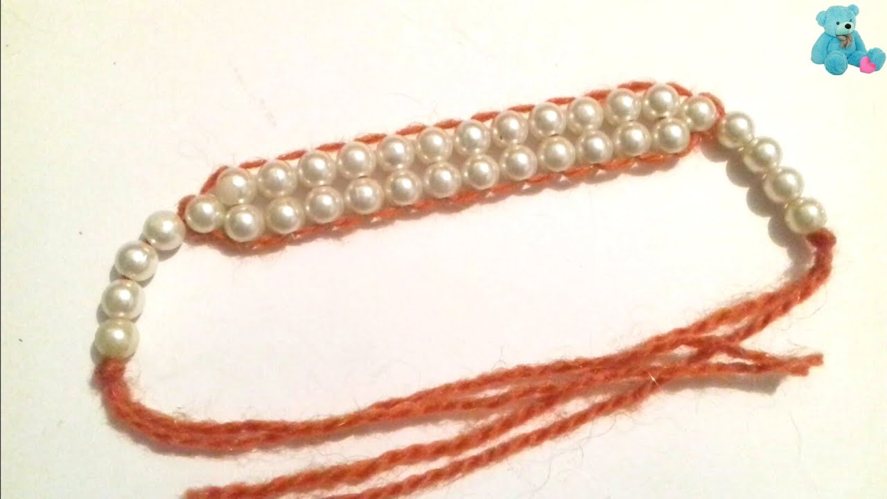 Pearl Rakhi Making | Rakhi Making Tutorial | Rakhi Making At Home | How ...