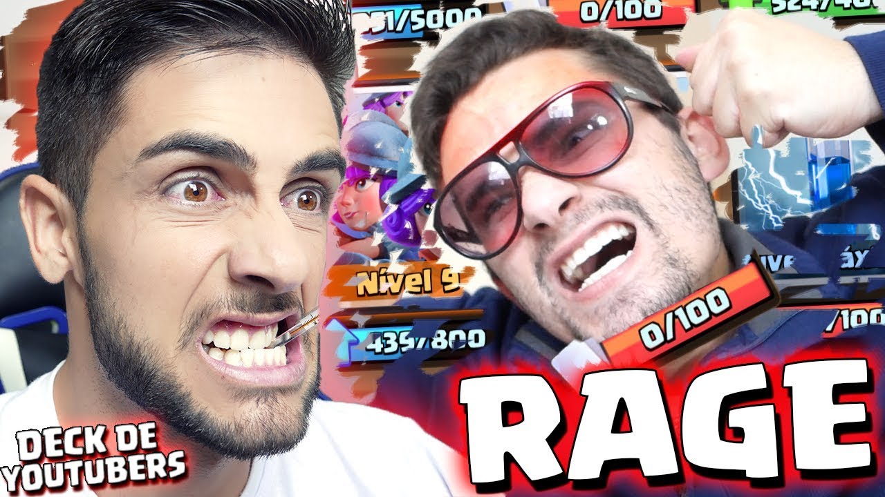 RAGE TESTANDO DECK DE YOUTUBERS CLASH WAR CLASH ROYALE - YouTube