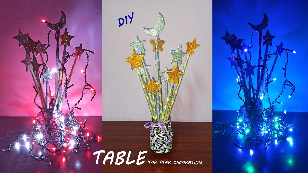 Tabletop star decoration | bottle decoration | simple bottle craft idea ...