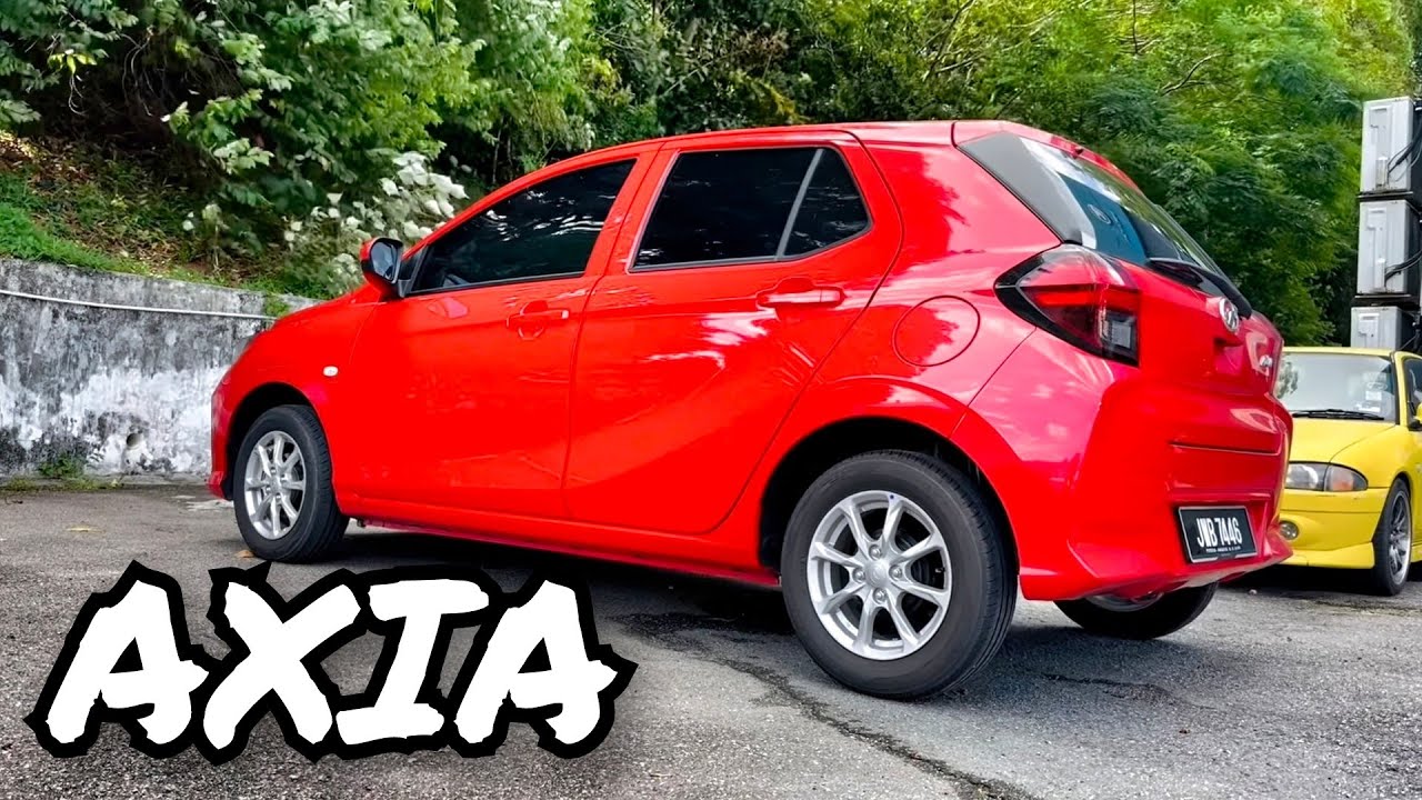 PERODUA AXIA 2023 BARU MERAH MENYALA RED FIRE - YouTube