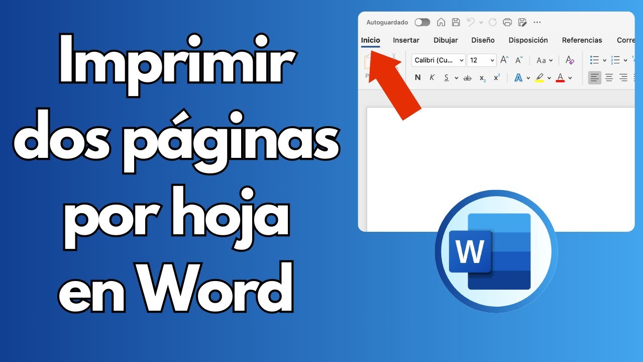 Cómo imprimir dos páginas por hoja en Word (tutorial Office) - YouTube