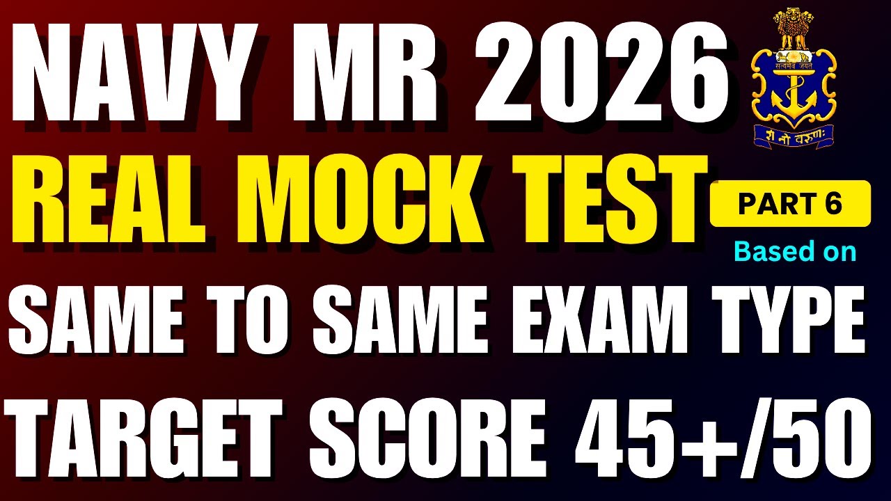 Navy MR 2026 Full Mock Test | Based on Previous Years' Questions | Navy ...