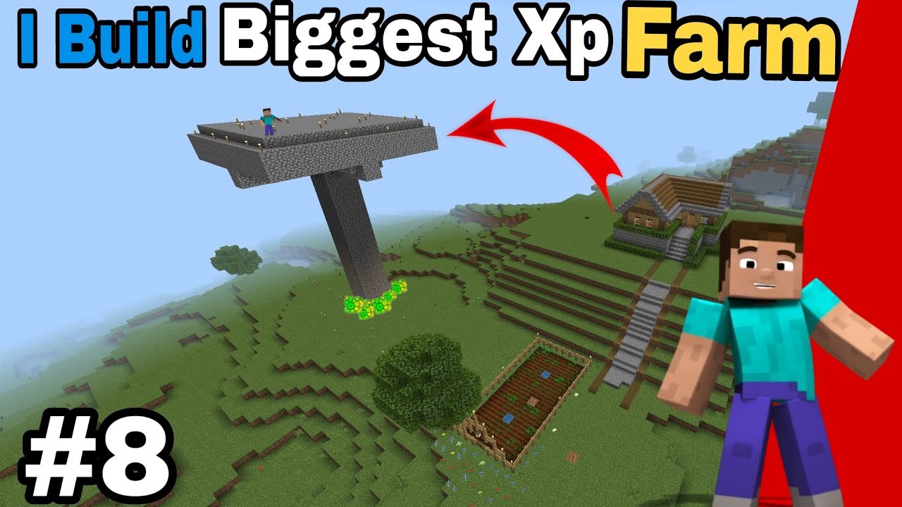 MINECRAFT BUILD A UNLIMITED XP FARM||MINECRAFT POCKET EDITION EPISODE 8 ...