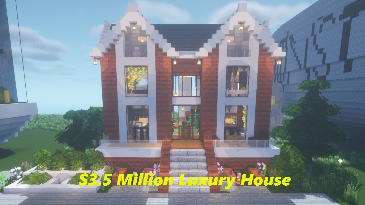 Minecraft NOOB : How to Build MrBeast's Luxury Modern House Tutorial ...