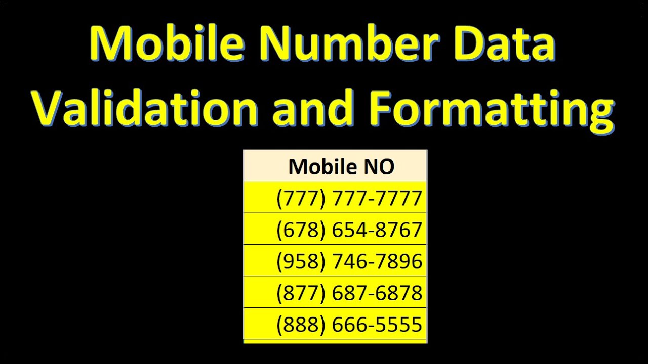 How To Apply Data Validation For Mobile Number Entry In Excel YouTube how-to-apply-data-validation-for-mobile-number-entry-in-excel-youtube